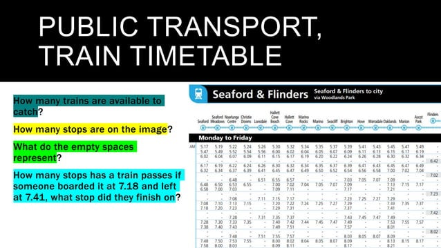 Reading public transport timetables | PPT