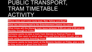 Reading public transport timetables | PPTX | Rail Travel | Travel Type