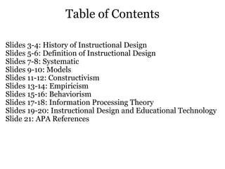 Instructional Design and Schools of Thought | PPT