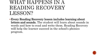 Reading Recovery Strategy/Method in Special Education | PPTX | Daycare ...