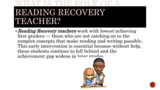 Reading Recovery Strategy/Method in Special Education | PPTX | Daycare ...