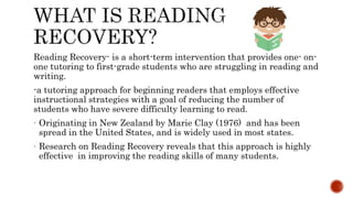 Reading Recovery Strategy/Method in Special Education | PPTX | Daycare ...