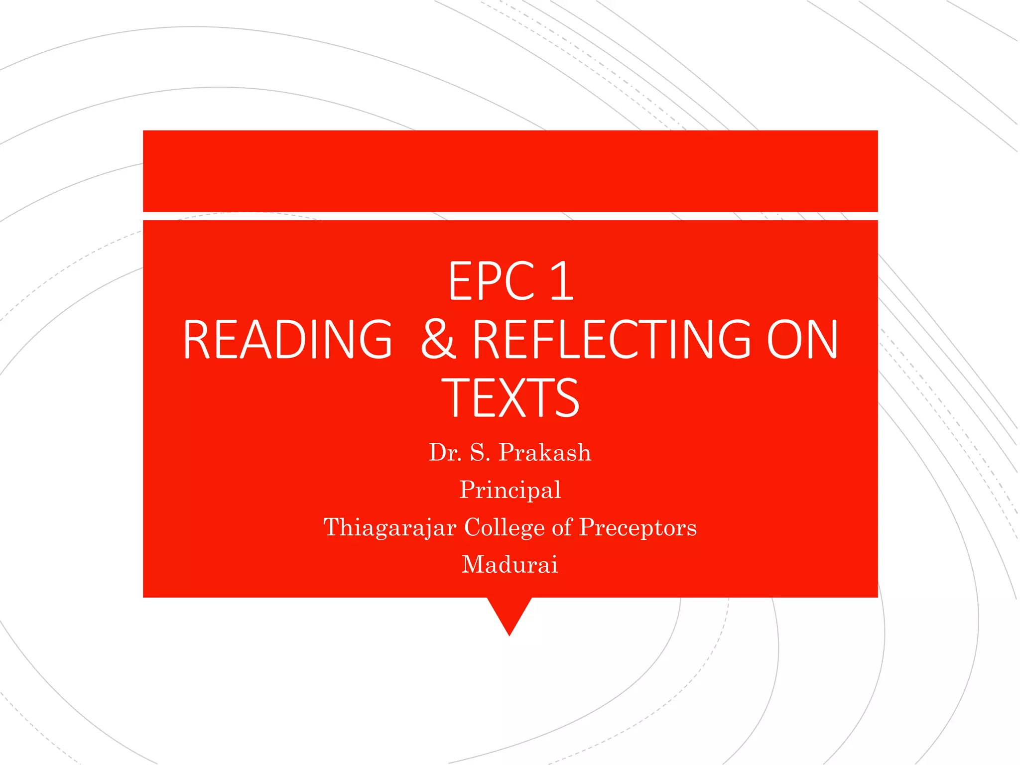 Reading & Reflecting on Texts | PPTX