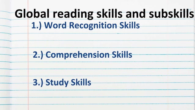 The Reading Process (Viewing Reading as a Skill) | PPT