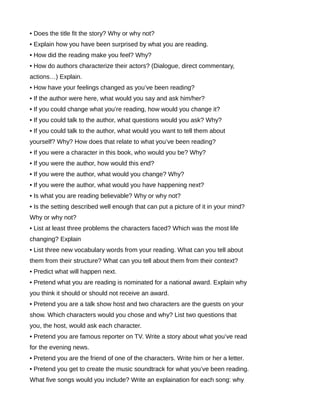 Reading response questions | ODT | Screenwriting | Content Production