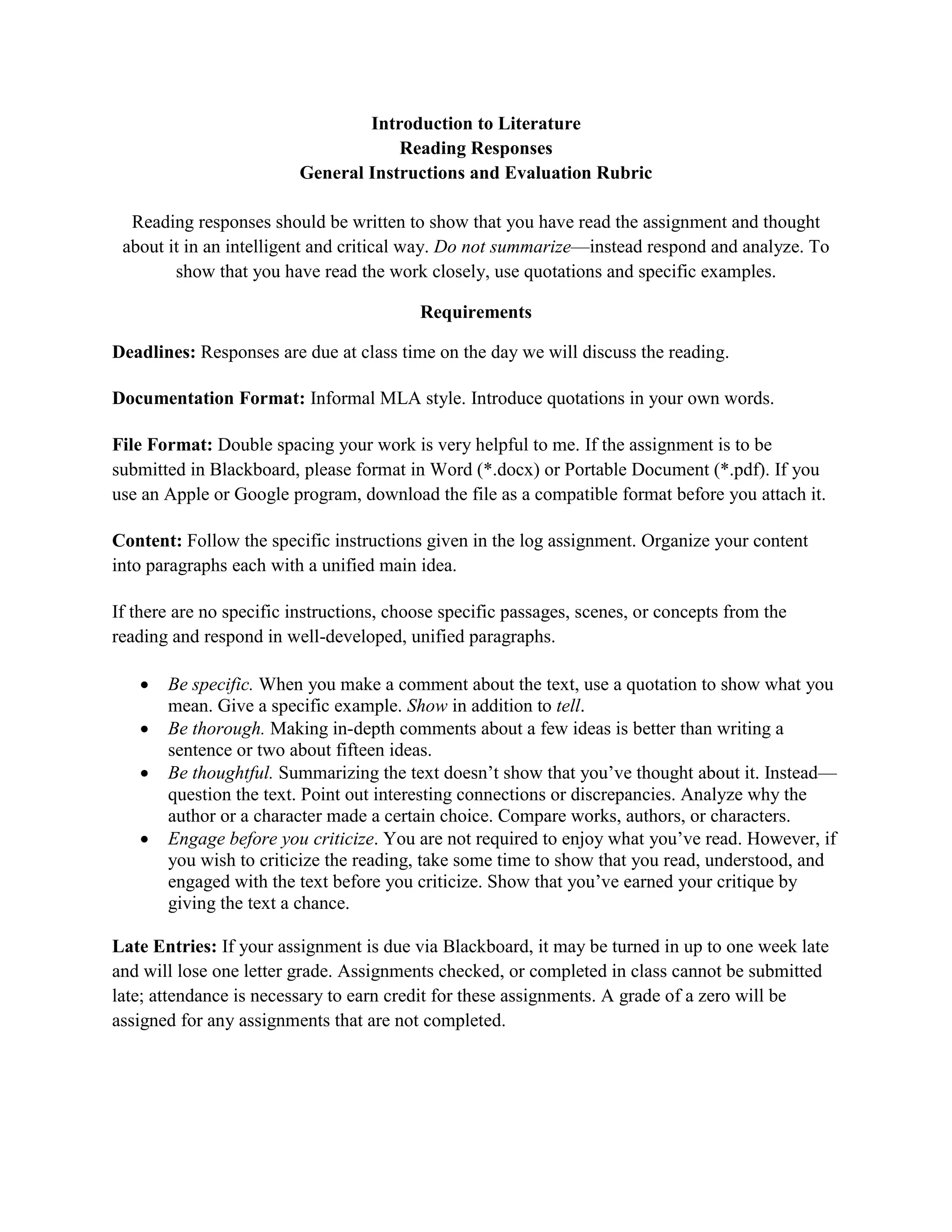 Reading responses | PDF | Homework and Study | Education
