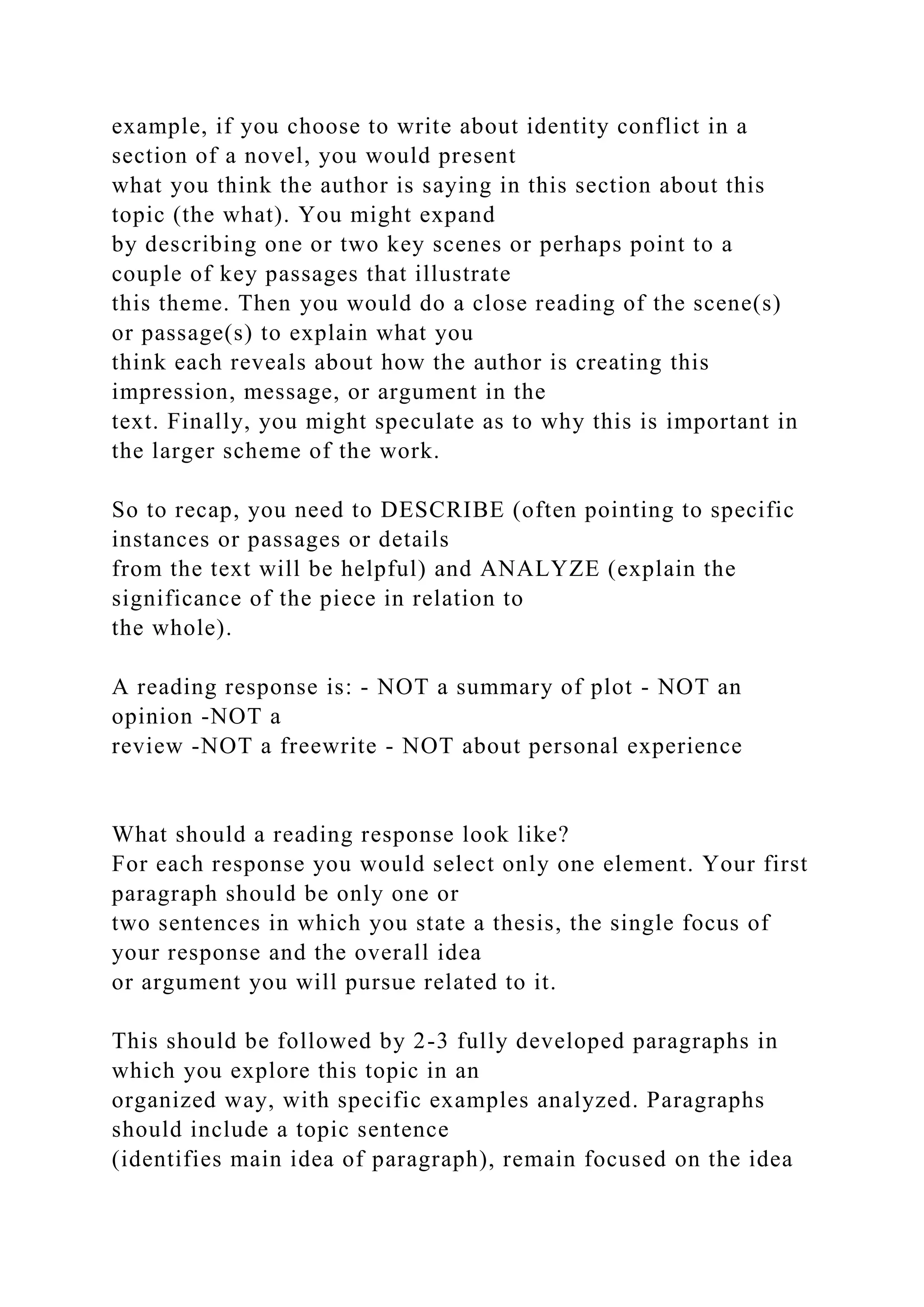 Reading Responses Assignment What is a reading response .docx