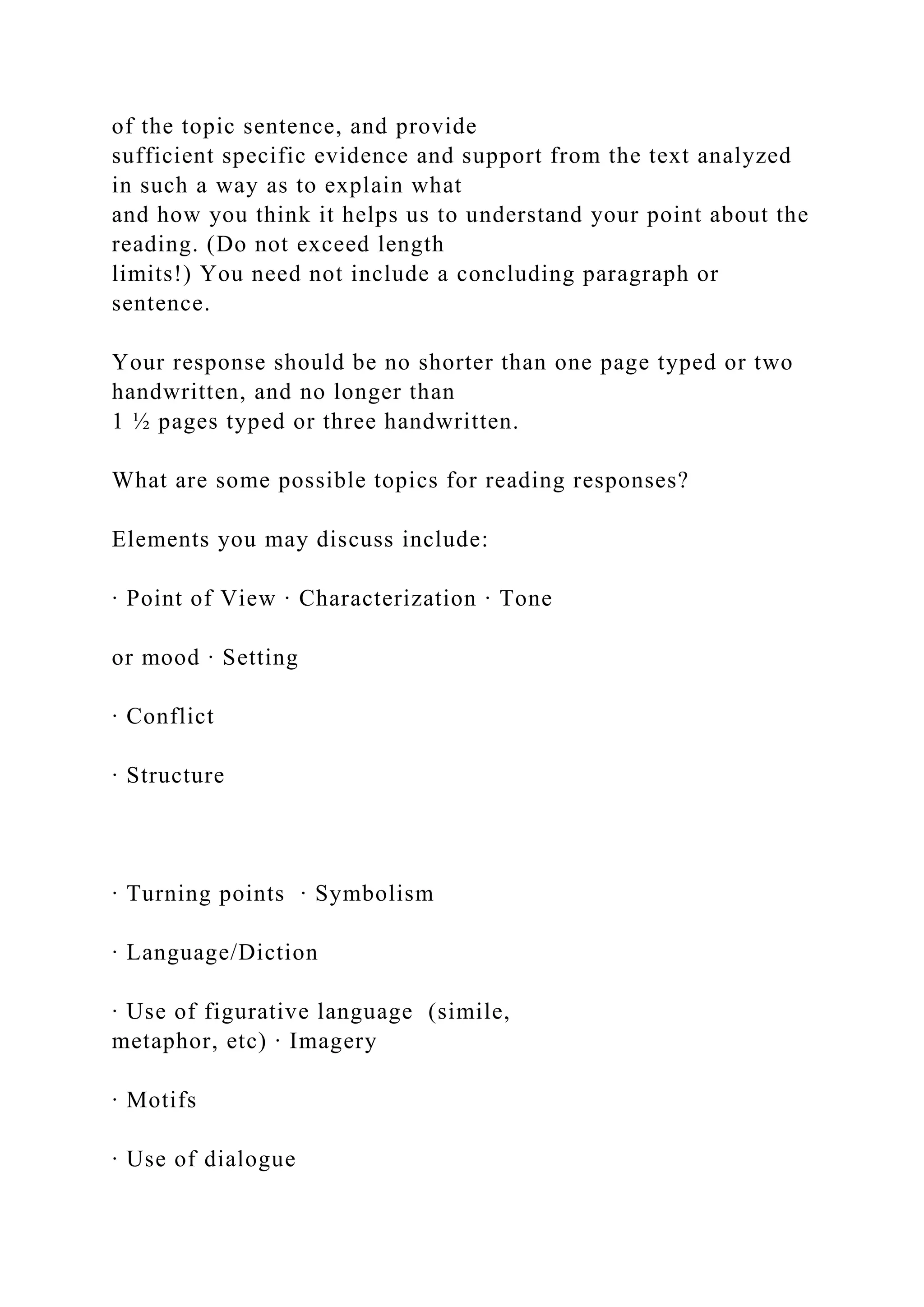 Reading Responses Assignment What is a reading response .docx