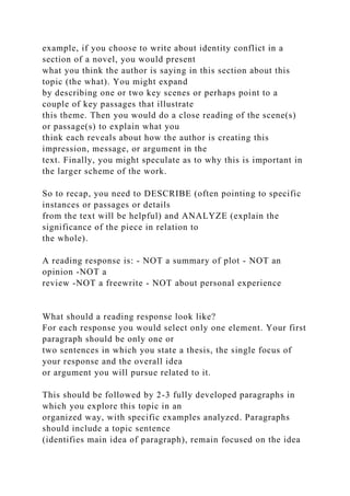 Reading Responses Assignment What is a reading response .docx