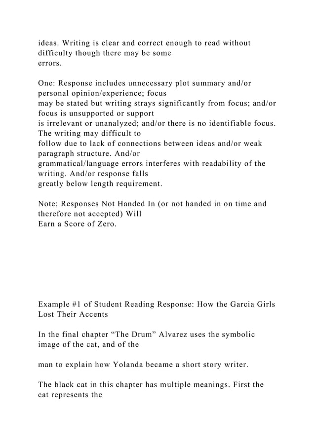 Reading Responses Assignment What is a reading response .docx