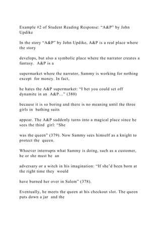 Reading Responses Assignment What is a reading response .docx