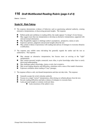 Reading rubrics | PDF