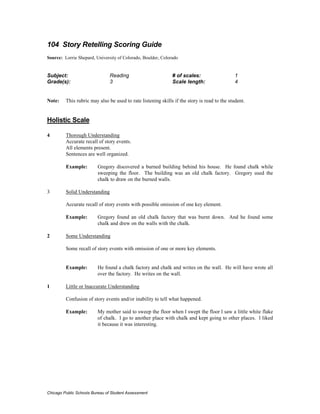 Reading rubrics | PDF