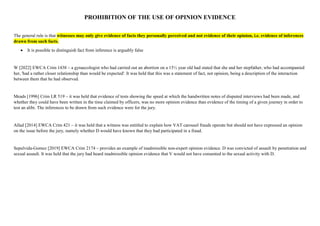 OPINION EVIDENCE, EXPERTS, AND PRIVILEGE | PPT