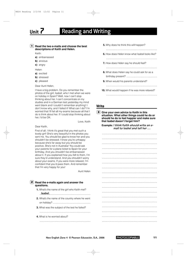 Readings and writings 4º eso | PDF