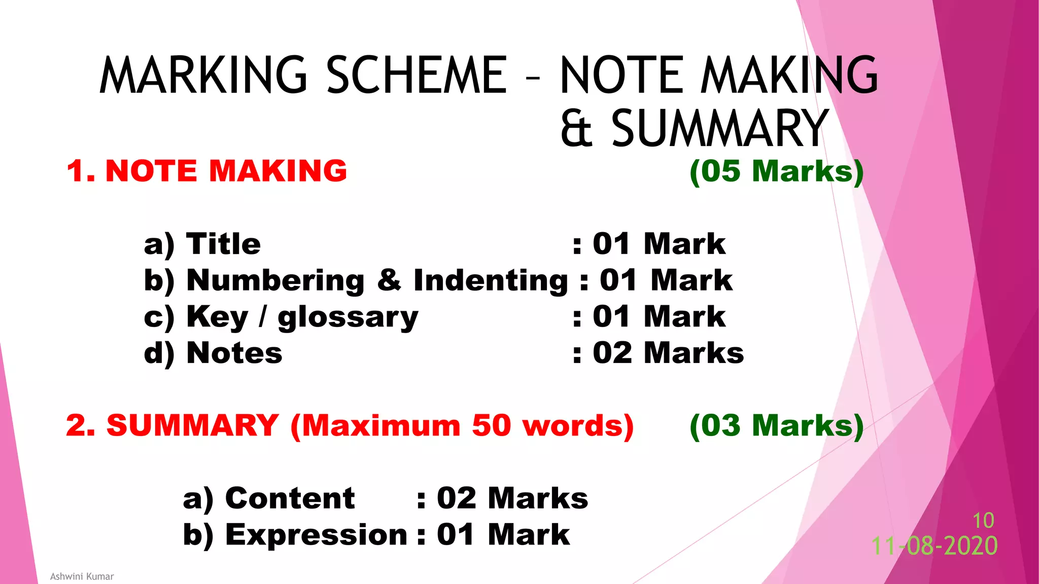 Reading section & note making | PDF