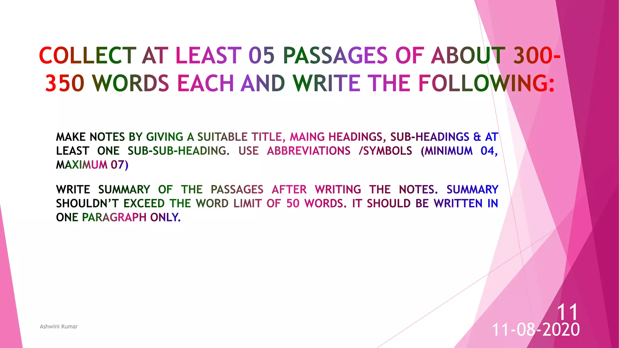 Reading section & note making | PDF