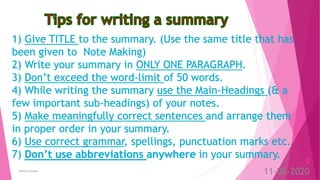 Reading section & note making | PDF