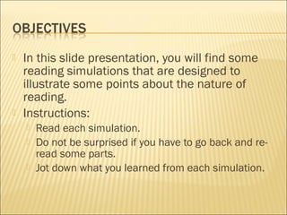 Reading simulations 1 | PPT