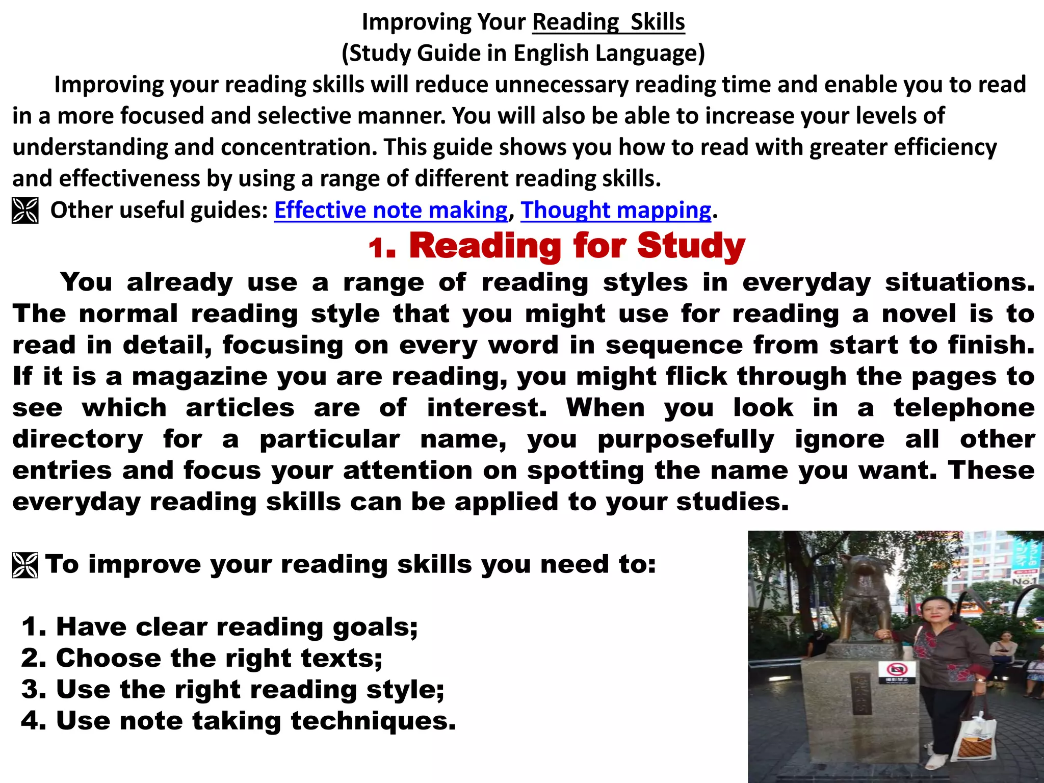 Reading skill for study | PPTX | Education