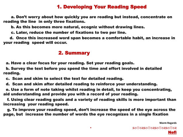 Reading skill for study | PPTX | Education