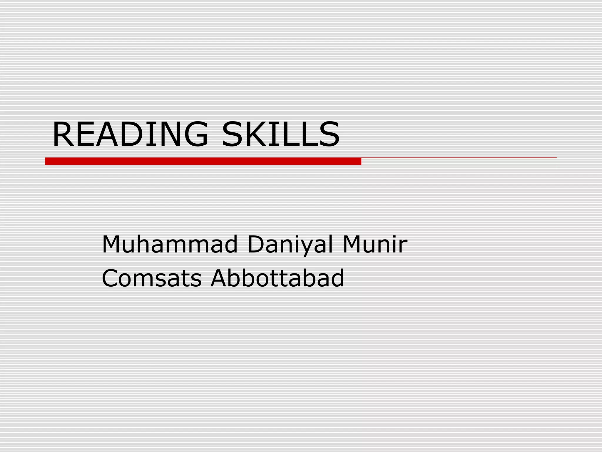 Reading skills | PPT