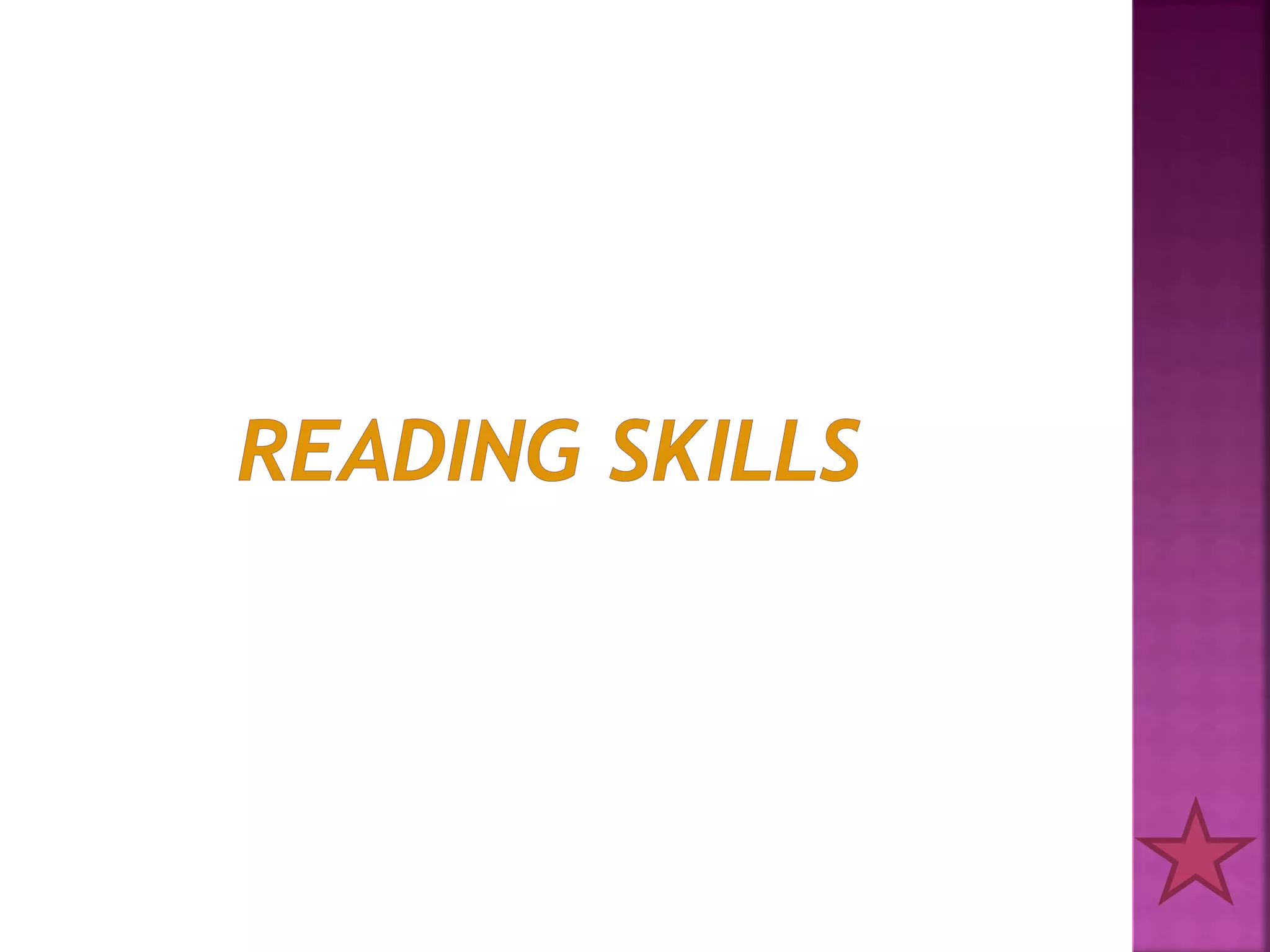Reading skills | PPTX