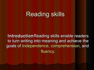 Reading skills | PPT