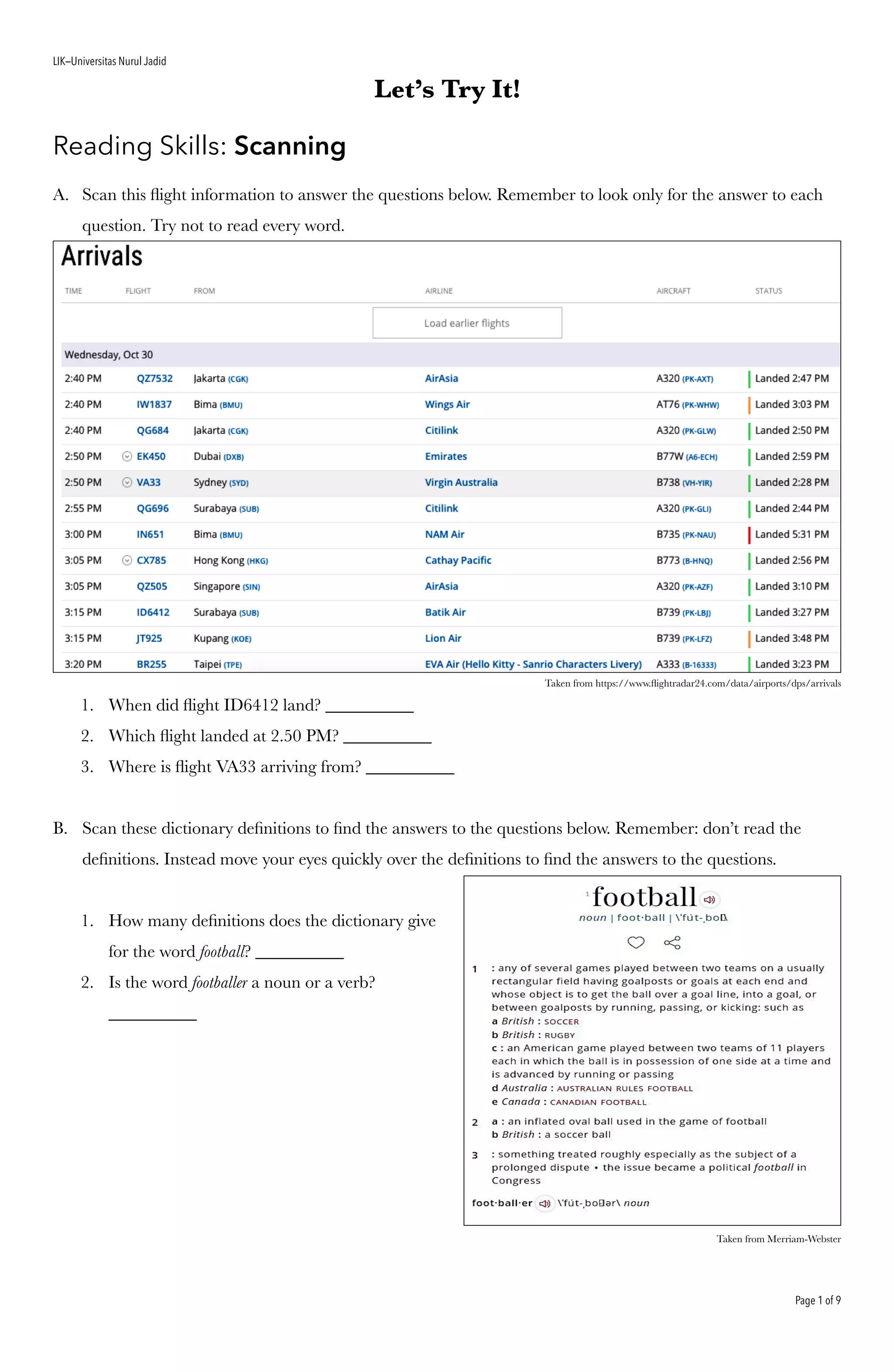Reading Skills - Exercises | PDF
