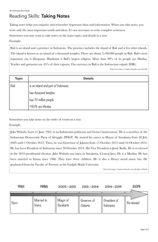 Reading Skills - Exercises | PDF