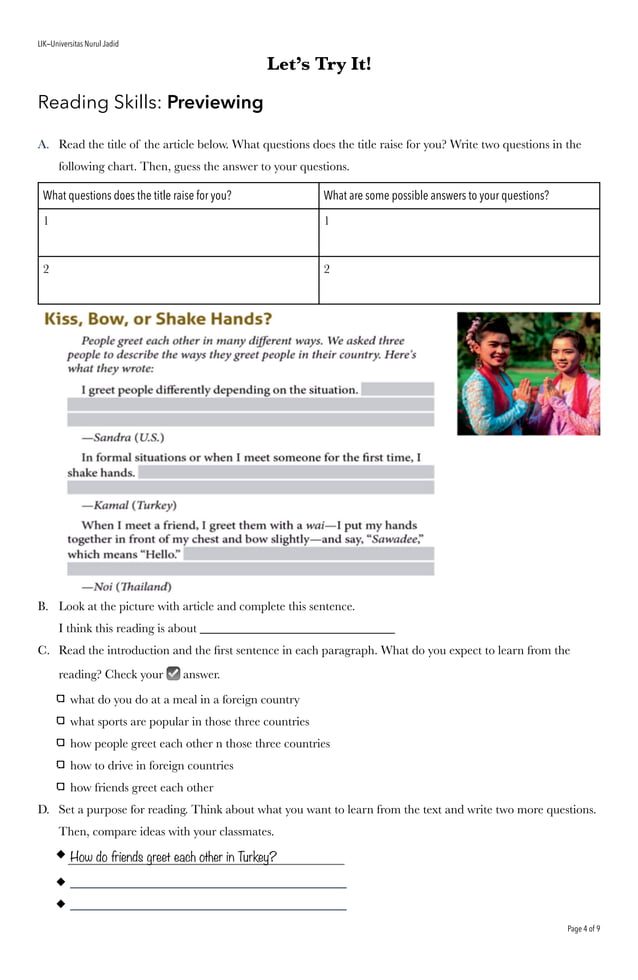 Reading Skills - Exercises | PDF