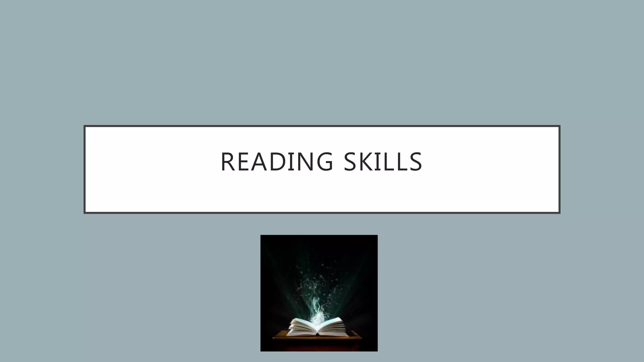 Reading skills | PPTX