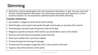 HOW TO IMPROVE YOUR READING SKILLS & STYLES | PDF