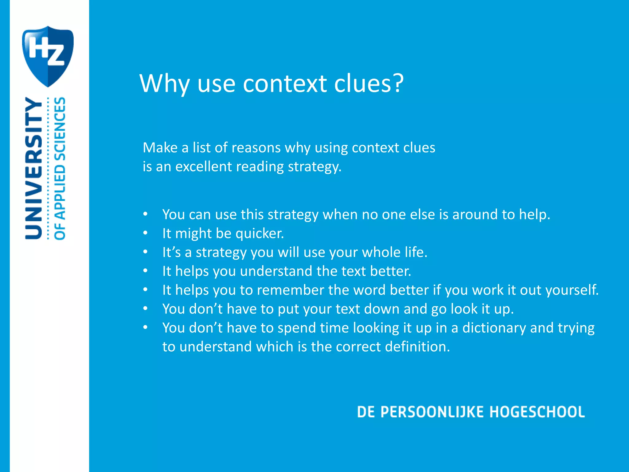 Reading skills - context clues | PPTX