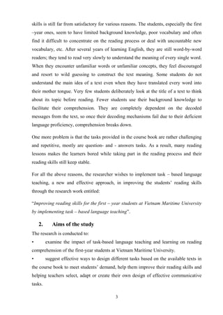 Reading skills for the first-year students at Vietnam Maritime ...