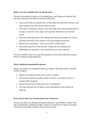 Reading skills notes | DOC