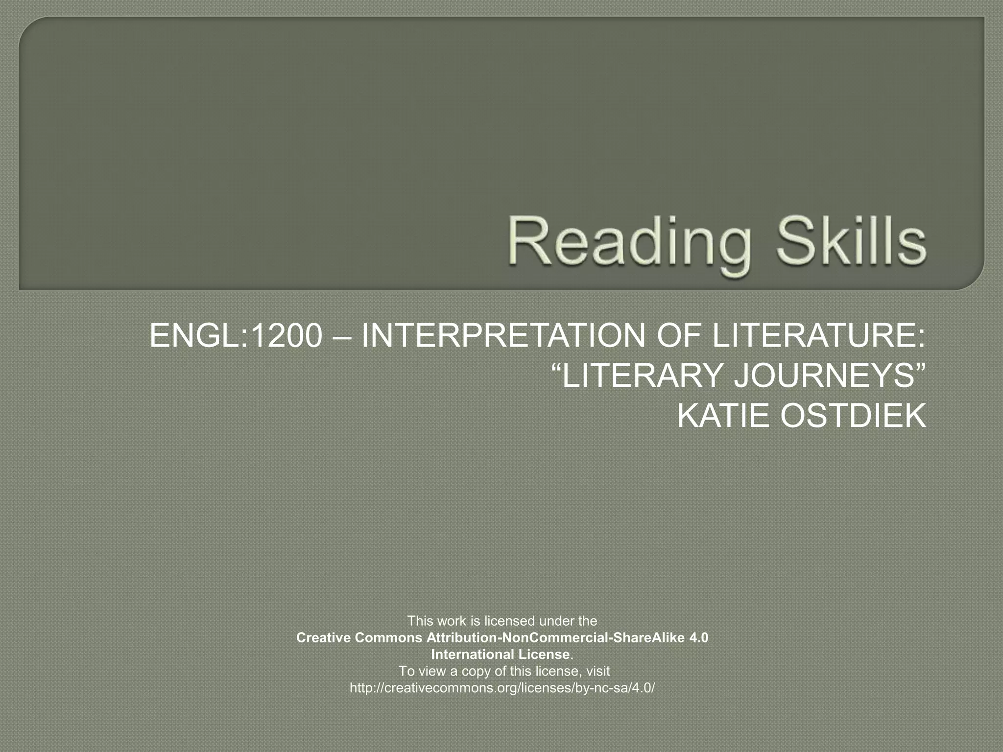 Reading Skills Presentation | PPTX