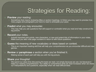 Reading Skills Presentation | PPTX