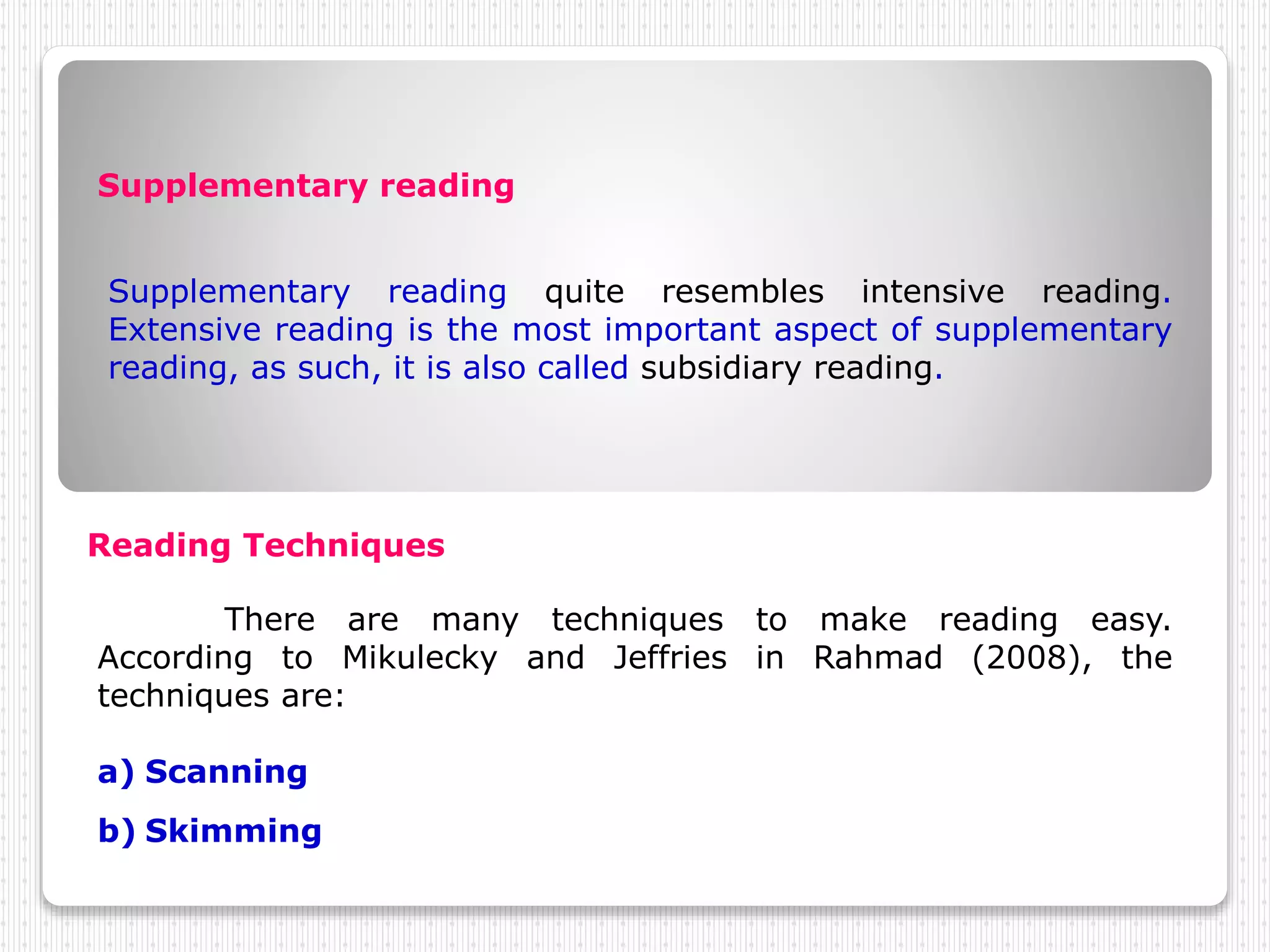 Reading skills - purpose and types of reading | PPTX