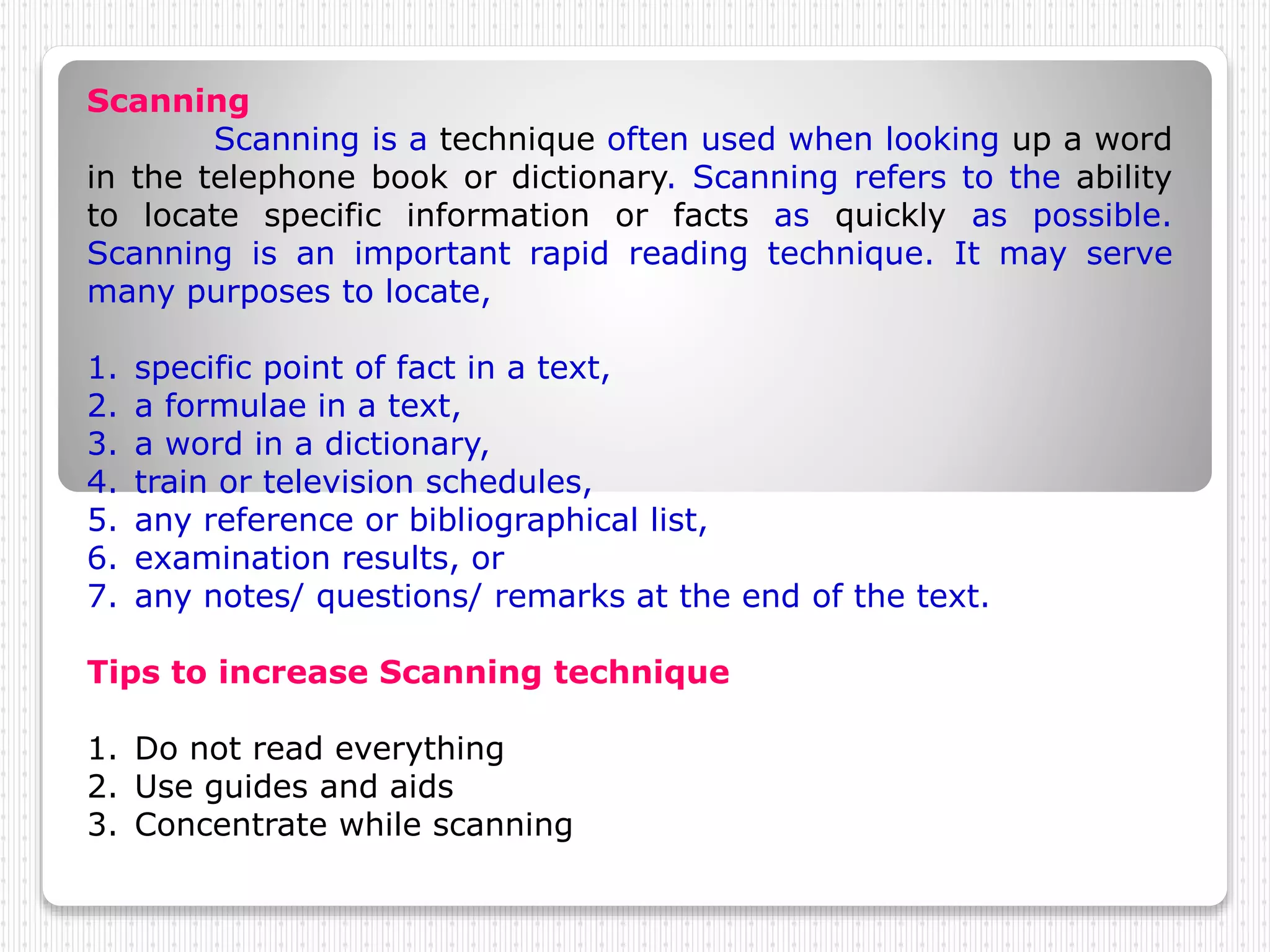 Reading skills - purpose and types of reading | PPTX