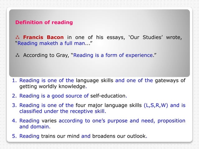 Reading skills - purpose and types of reading | PPTX
