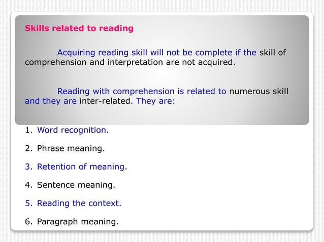 Reading skills - purpose and types of reading | PPTX