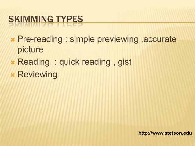 Reading skills (skimming and scanning) | PPTX
