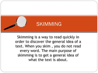 Skimming and scanning skills | PPT