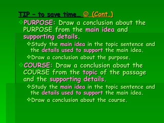 Reading Skills Toefl Summary | PPT