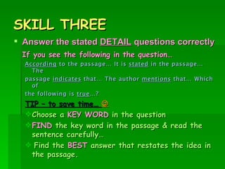 Reading Skills Toefl Summary | PPT