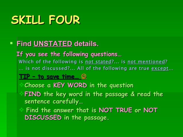 Reading Skills Toefl Summary | PPT | Internet for Beginners | Internet