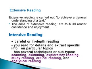 Reading skill & writing skill | PPT | Education