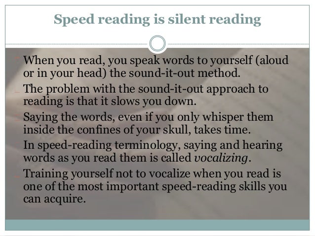 Reading speed