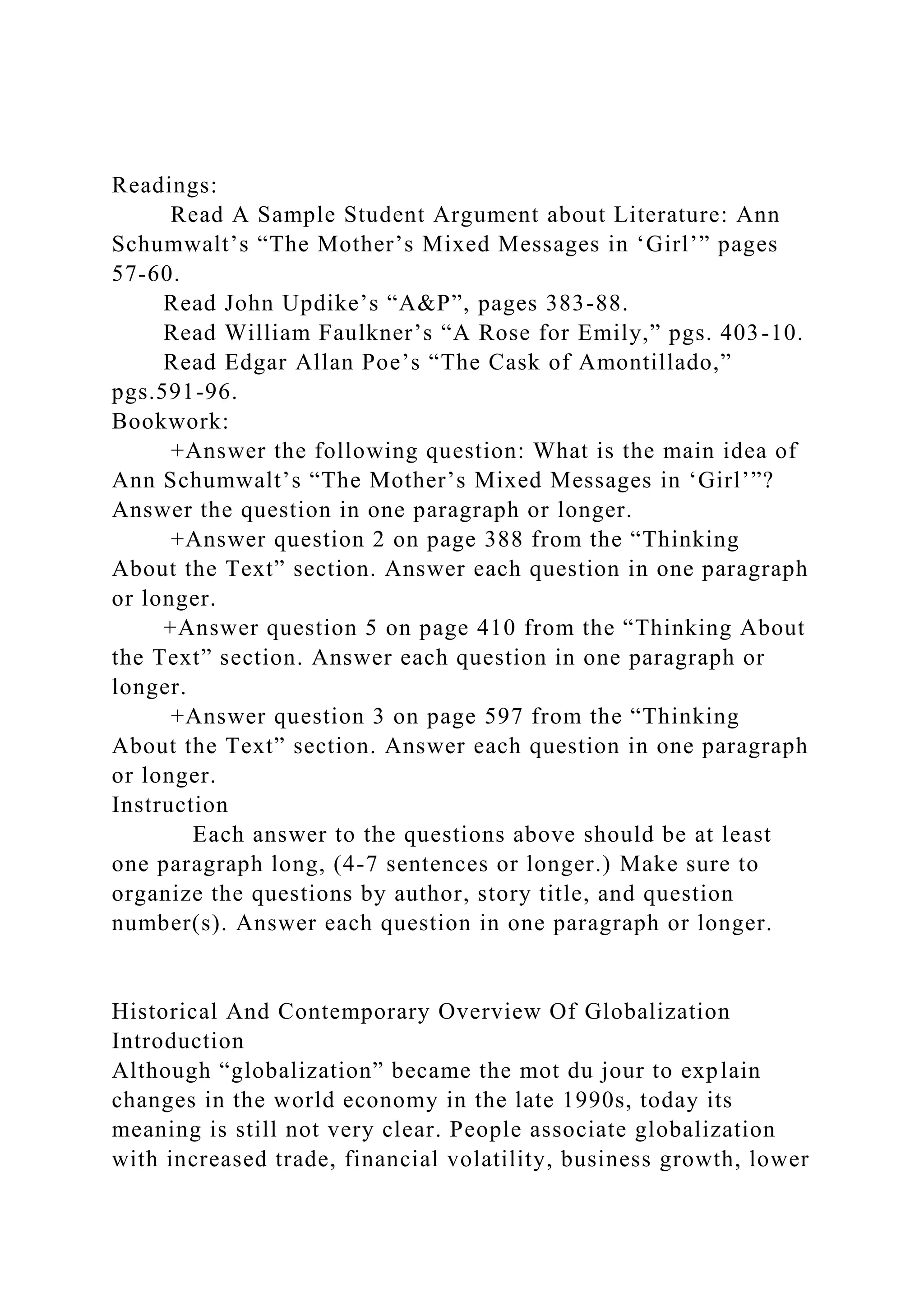 Readings Read A Sample Student Argument about Literature.docx